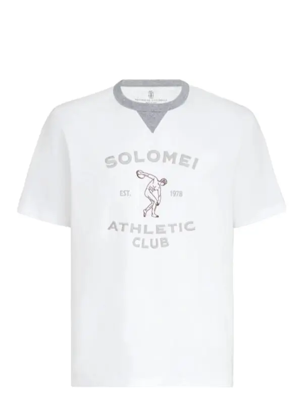 Brunello Cucinelli Cotton-jersey Crew-neck T-shirt With Print - White