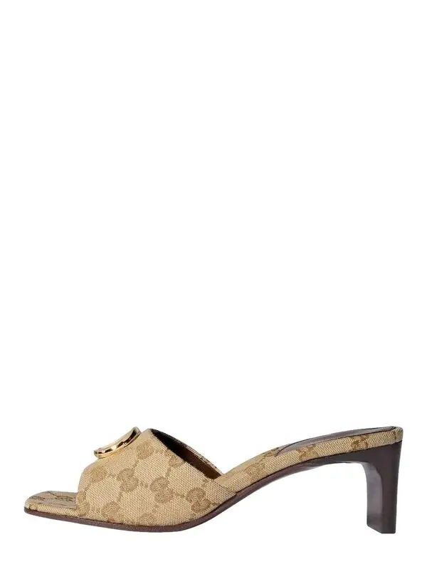 Gucci Slide Sandal With Double G - Sand/dark Brown
