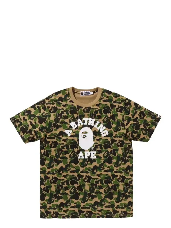 A BATHING APE Abc Camo College T-shirt - Green