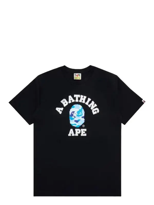 A BATHING APE Abc Camo College T-shirt 'black Blue - Black/blue