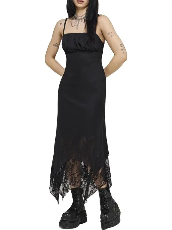 DISTURBIA Druella Lace Cami Midaxi Dress - Black