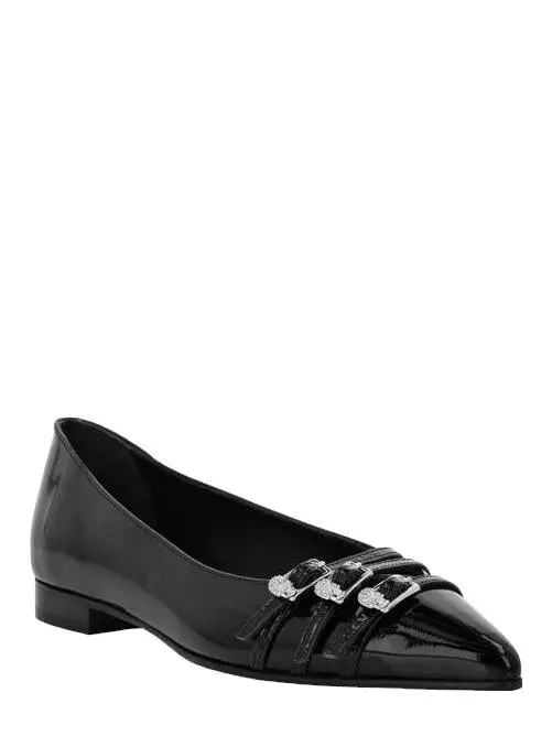 Philipp Plein Multi-strap Ballerina Flats With Jeweled Buckles - Black