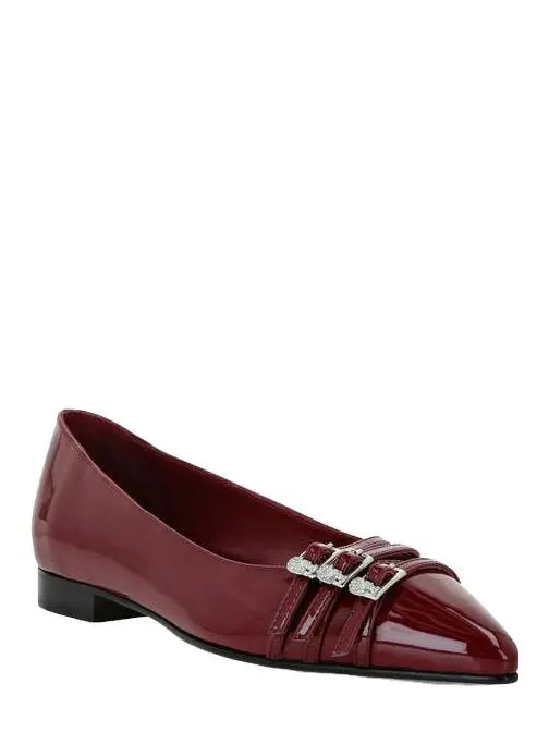Philipp Plein Multi-strap Ballerina Flats With Jeweled Buckles - Bordeaux