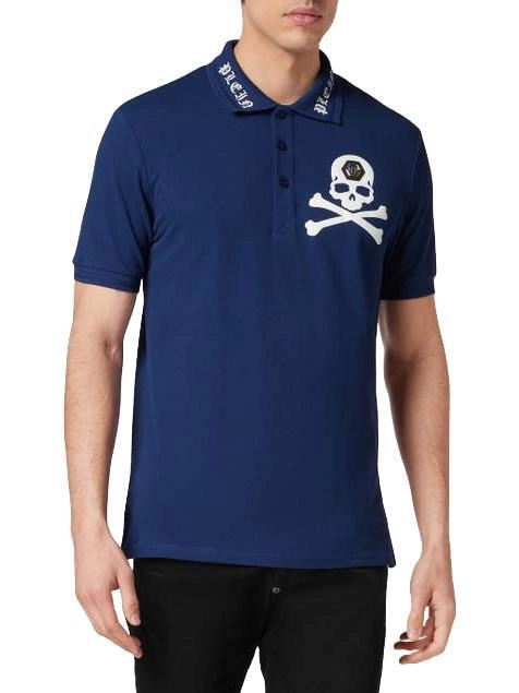 Philipp Plein Polo Shirt Ss Skull&amp;bones - Darkblue