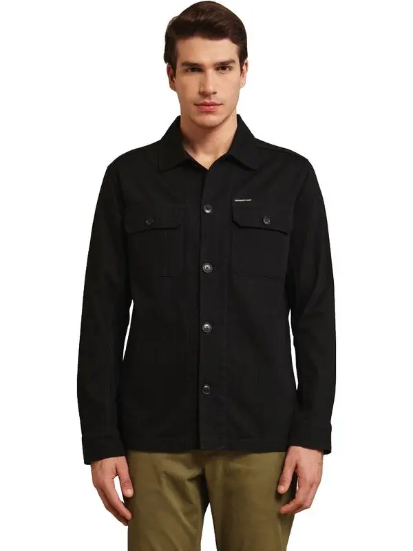 MEMBERS ONLY Cotton Twill Shirt Jacket - Black