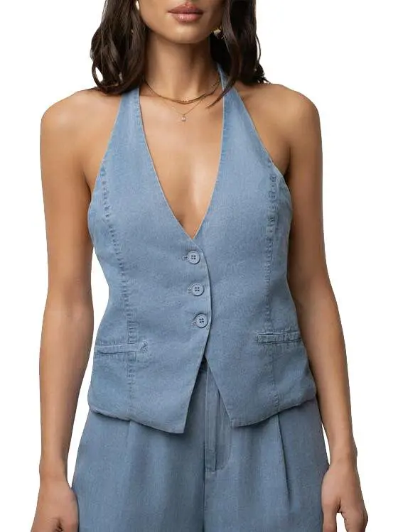 JLUXLABEL Downtown Vest Top - Chambray