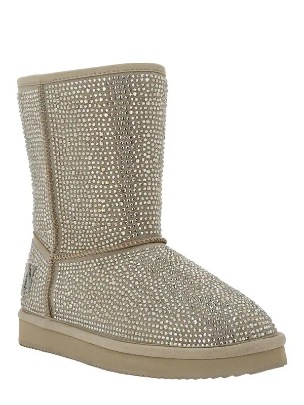 Philipp Plein Embellished Mid Calf Boots - Beige
