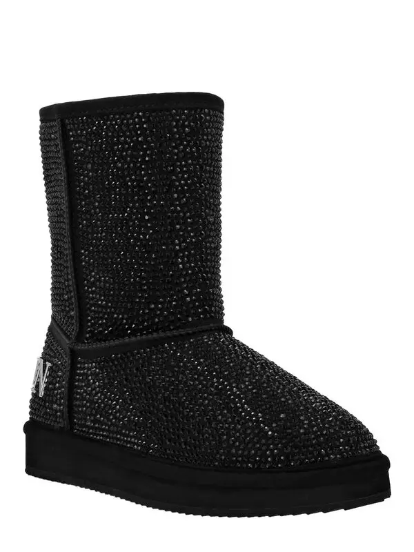 Philipp Plein Embellished Mid Calf Boots - Black