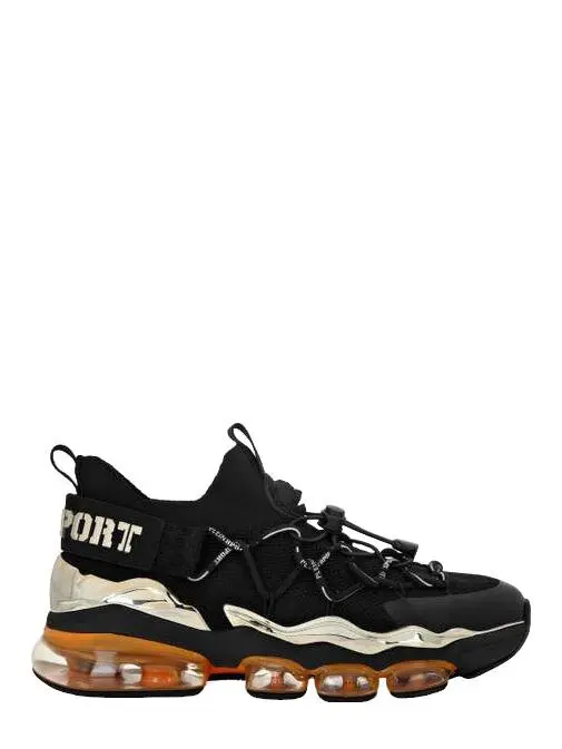 PLEIN SPORT Cyber Thunder Low-top Sneakers - Black/orangefluo