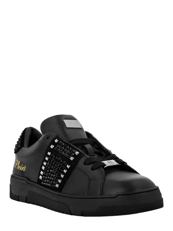 Philipp Plein Embellished Low Top Sneakers - Black/black