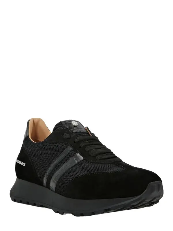 BILLIONAIRE Runner Mix Logo Sneakers - Black/black
