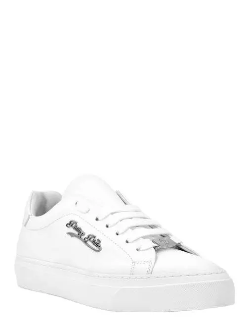 Philipp Plein Signature Nappa Leather Lo-top Sneakers - White