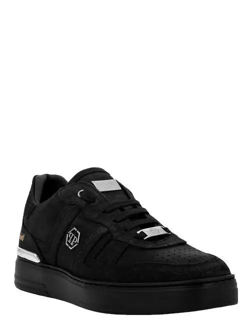 Philipp Plein Nubuck Low Top Sneakers Cocco - Black/black