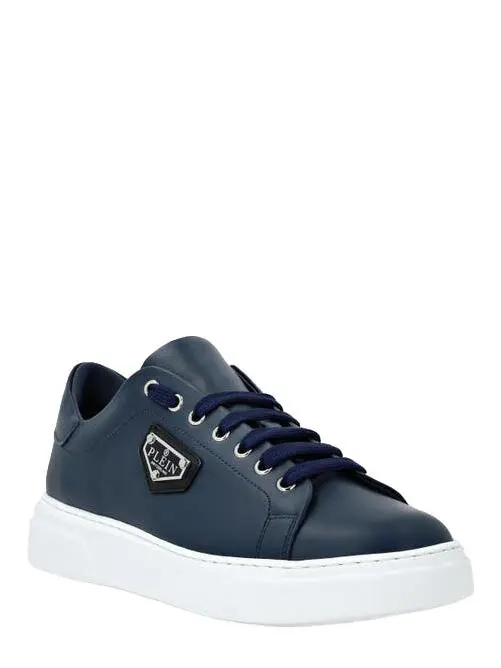 Philipp Plein Low-top Sneakers With Logo Badge - Darkblue