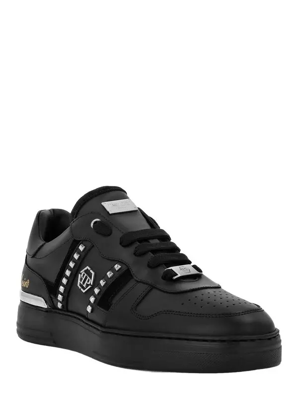 Philipp Plein Studded Low-top Sneakers - Black/black