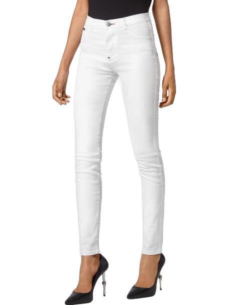 Philipp Plein High-waist Slim Fit Jeggings - White
