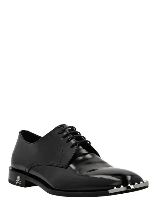 Philipp Plein Leather Derby Shoes - Black/nickel