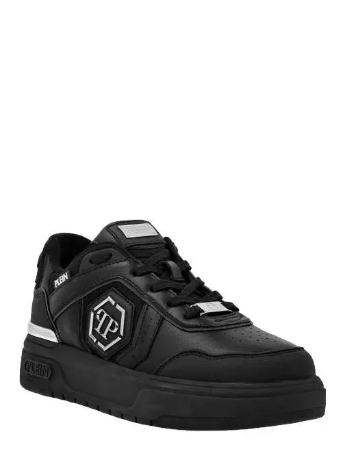 Philipp Plein Predator Mix Material Low-top Sneakers - Black/black
