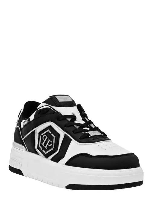 Philipp Plein Predator Mix Material Low-top Sneakers - White/black