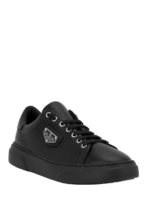 Philipp Plein Leather Lo-top Sneakers - Black/black