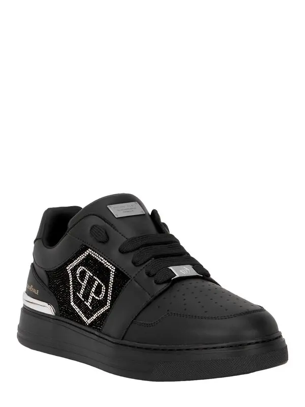 Philipp Plein Crystal Hexagon" Low-top Sneakers - Black/black