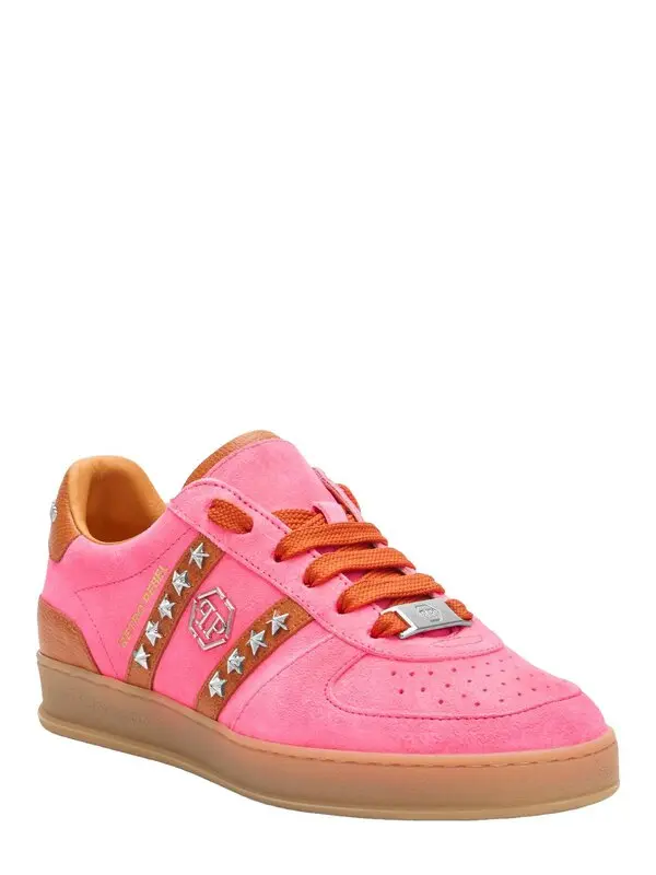 Philipp Plein Retro Rebel Leather Low-top Sneakers - Fuxia