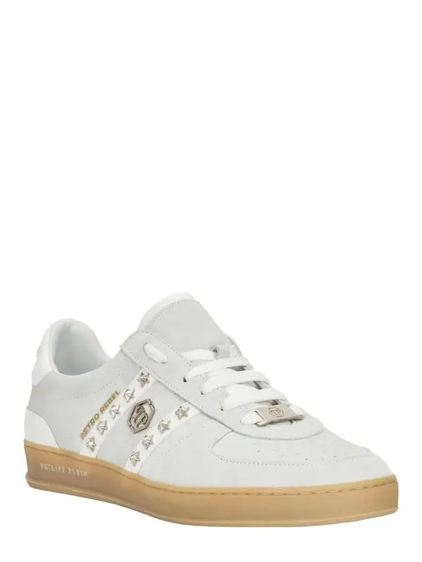 Philipp Plein Retro Rebel Leather Low-top Sneakers - White