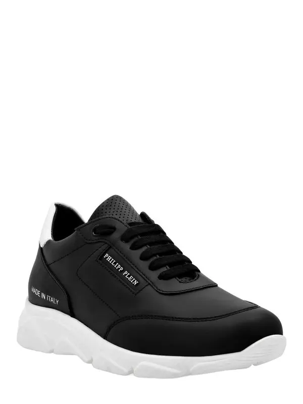 Philipp Plein Leather Low Top Sneakers - Black