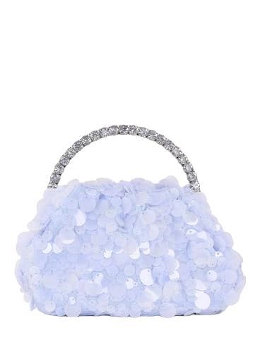 Badgley Mischka Sequin Pouch Clutch - Blue