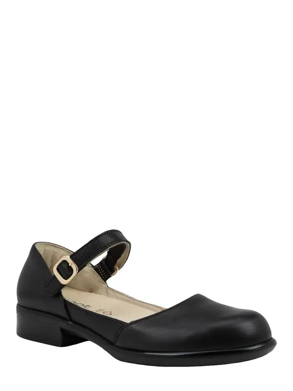 Naot Aniham Ankle Strap Flat - Black Leather