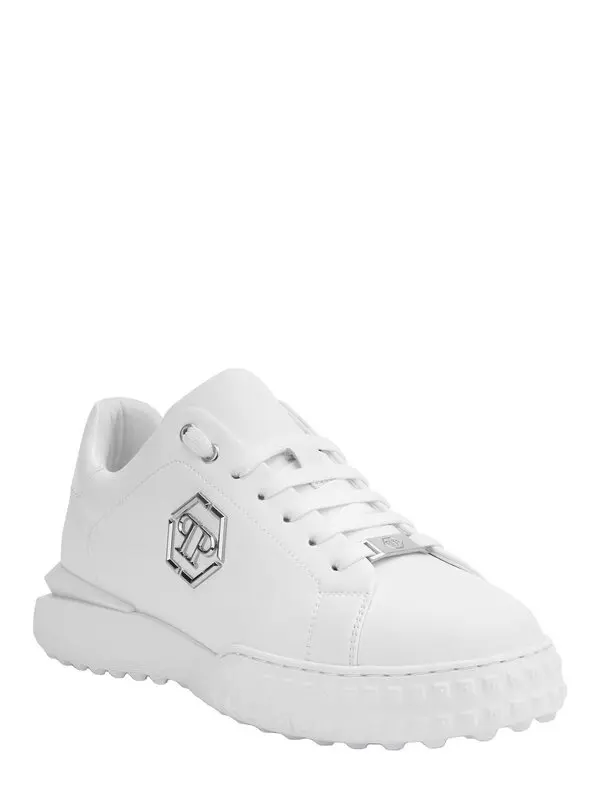 Philipp Plein Nappa Leather Low-top Sneakers Hexagon - White