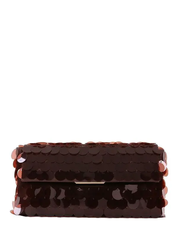 Badgley Mischka Payette Sequin Clutch - Brown