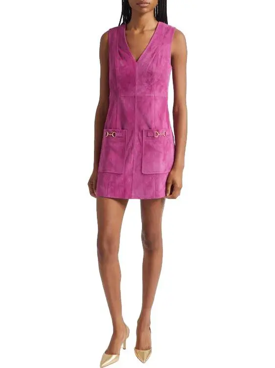 Ulla Johnson Sloane Suede Mini Dress - Iris