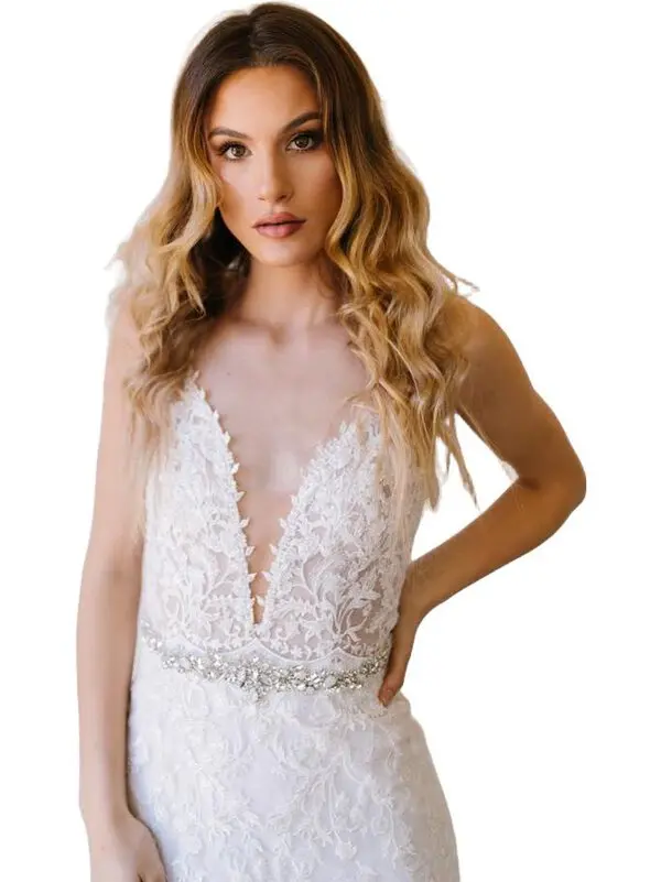 POPPY LANE Anya Bridal Belt - Silver