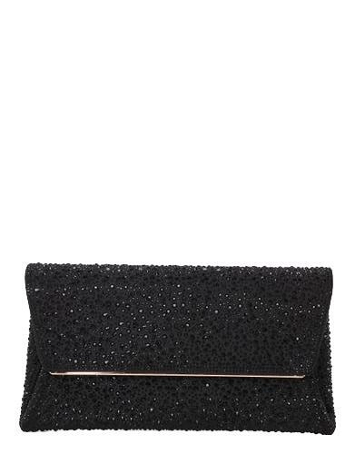 Badgley Mischka Juliet Mixed Crystal Envelope Clutch - Black