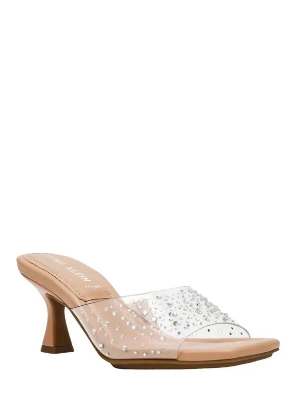 Anne Klein Jerilyn Crystal Embellished Clear Slide Sandal - Lucite