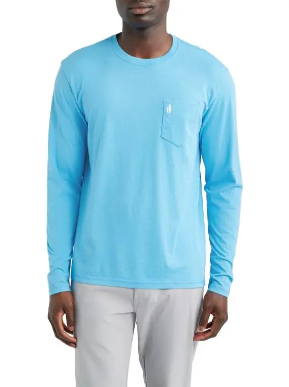 Johnnie-o Blue Agave Long Sleeve Pocket T-shirt - Maliblu