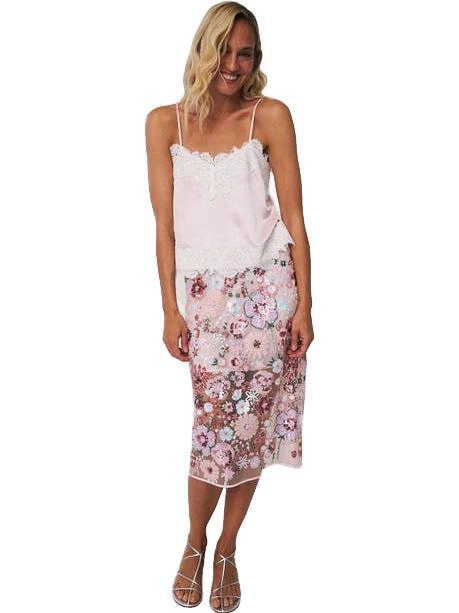 CRAS Embellished Floral Midi Skirt - Multi Flower