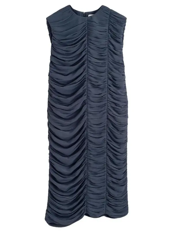 Cos Gathered Paneled Dress - Blue