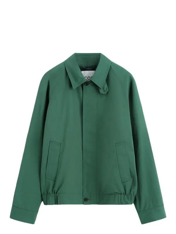 Cos Cotton-nylon Harrington Jacket - Green