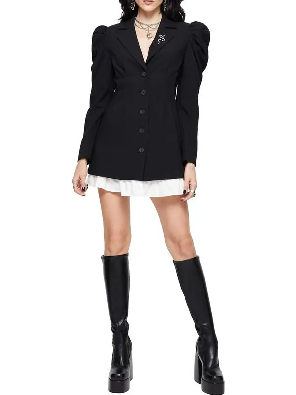 DISTURBIA Maura Tailored Blazer Dress - Black