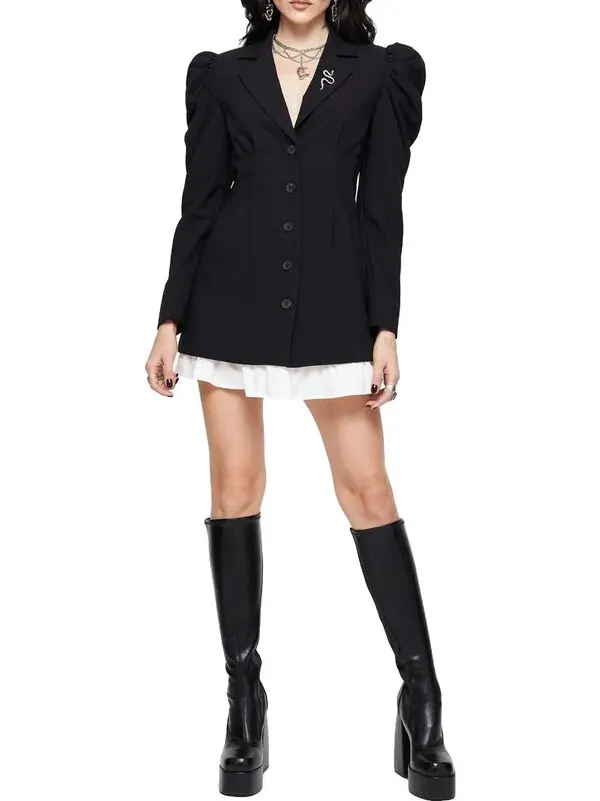 DISTURBIA Maura Tailored Blazer Dress - Black
