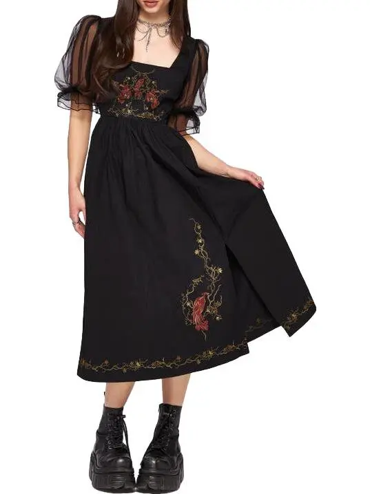 DISTURBIA Phoenix Midi Dress - Black