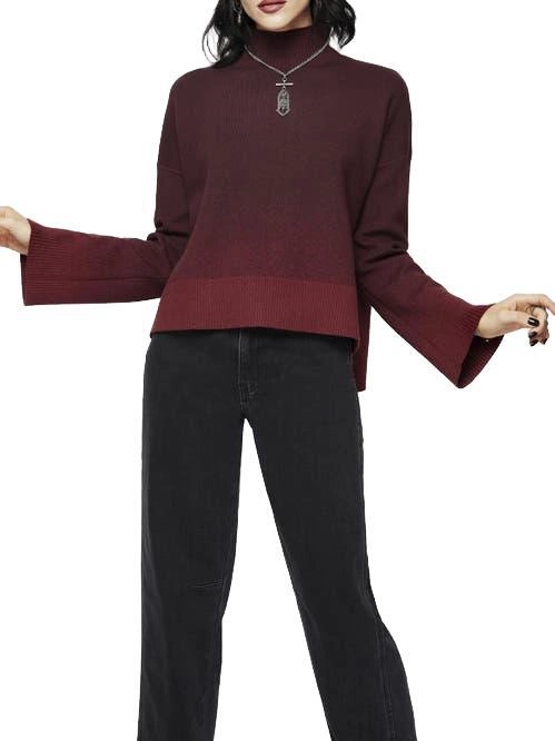 DISTURBIA Nightjar Ombre Knit Sweater - Red