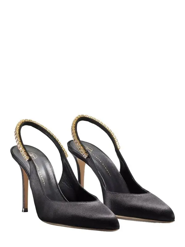 TEMPERLEY LONDON Raven Satin Slingbacks - Black