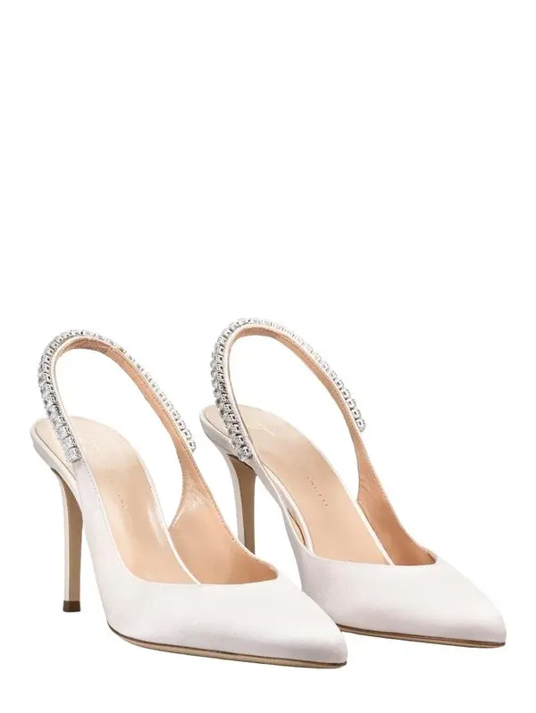 TEMPERLEY LONDON Raven Satin Slingbacks - White