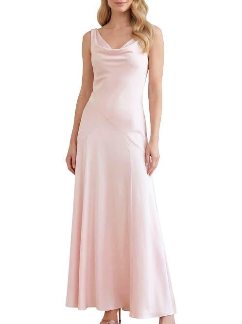 NEEDLE & THREAD Evangeline Satin Cowl Neck Gown - Shell