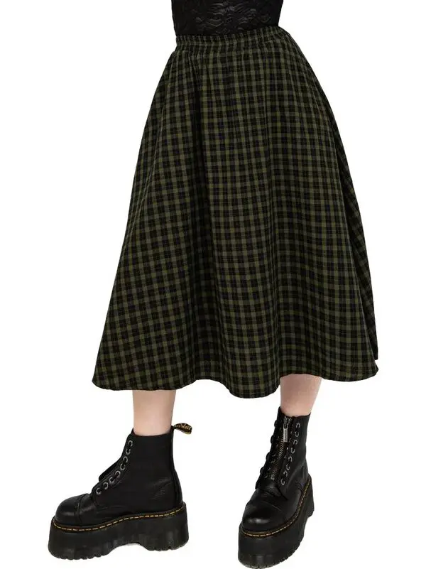 DISTURBIA Terra Midi Skirt - Green