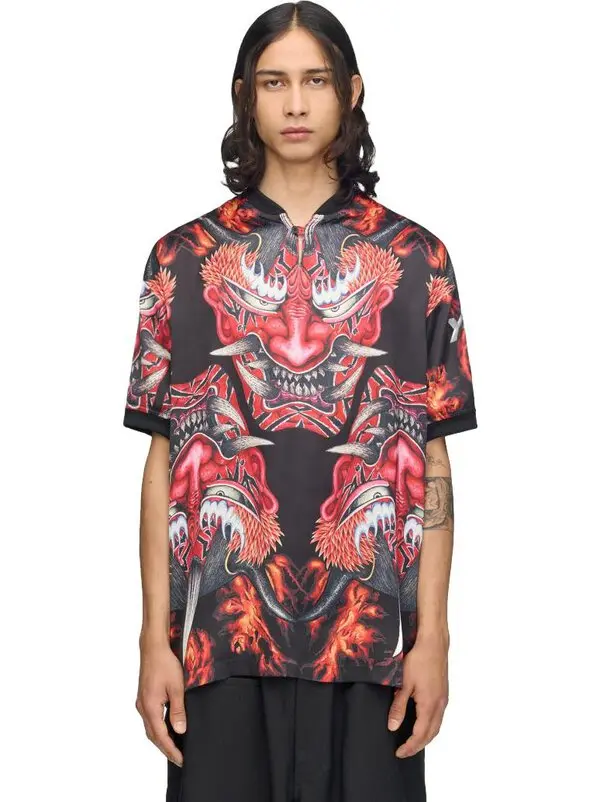 Adidas Y-3 Red Satin Graphic Jersey - Multicolor
