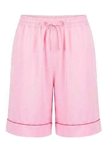 Sleeper Viscose Lounge Shorts With Piped Trims - Pink